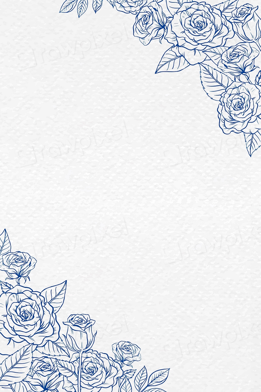 Blue rose border background, vintage | Premium Photo - rawpixel