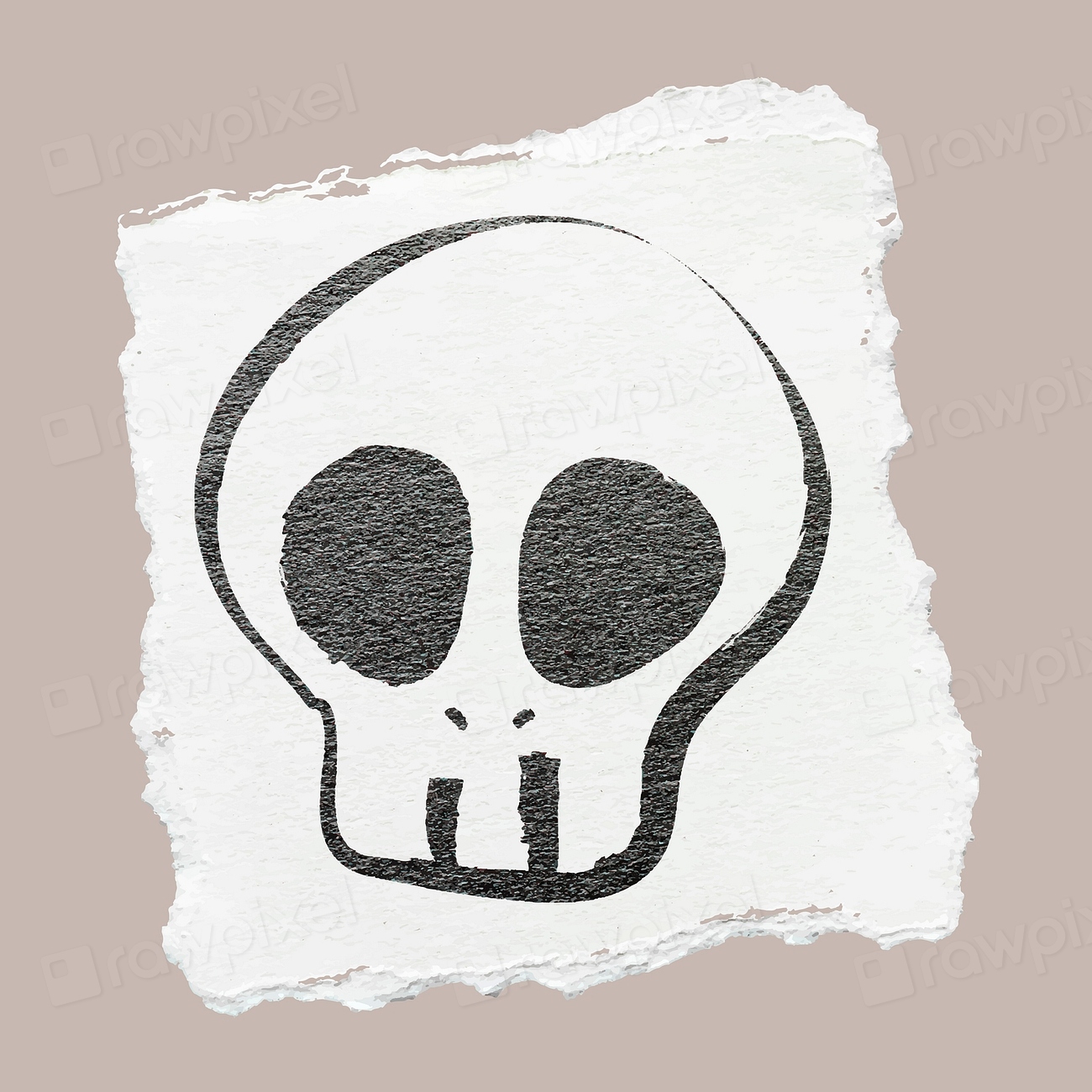 Halloween skull ripped paper doodle | Premium Vector - rawpixel
