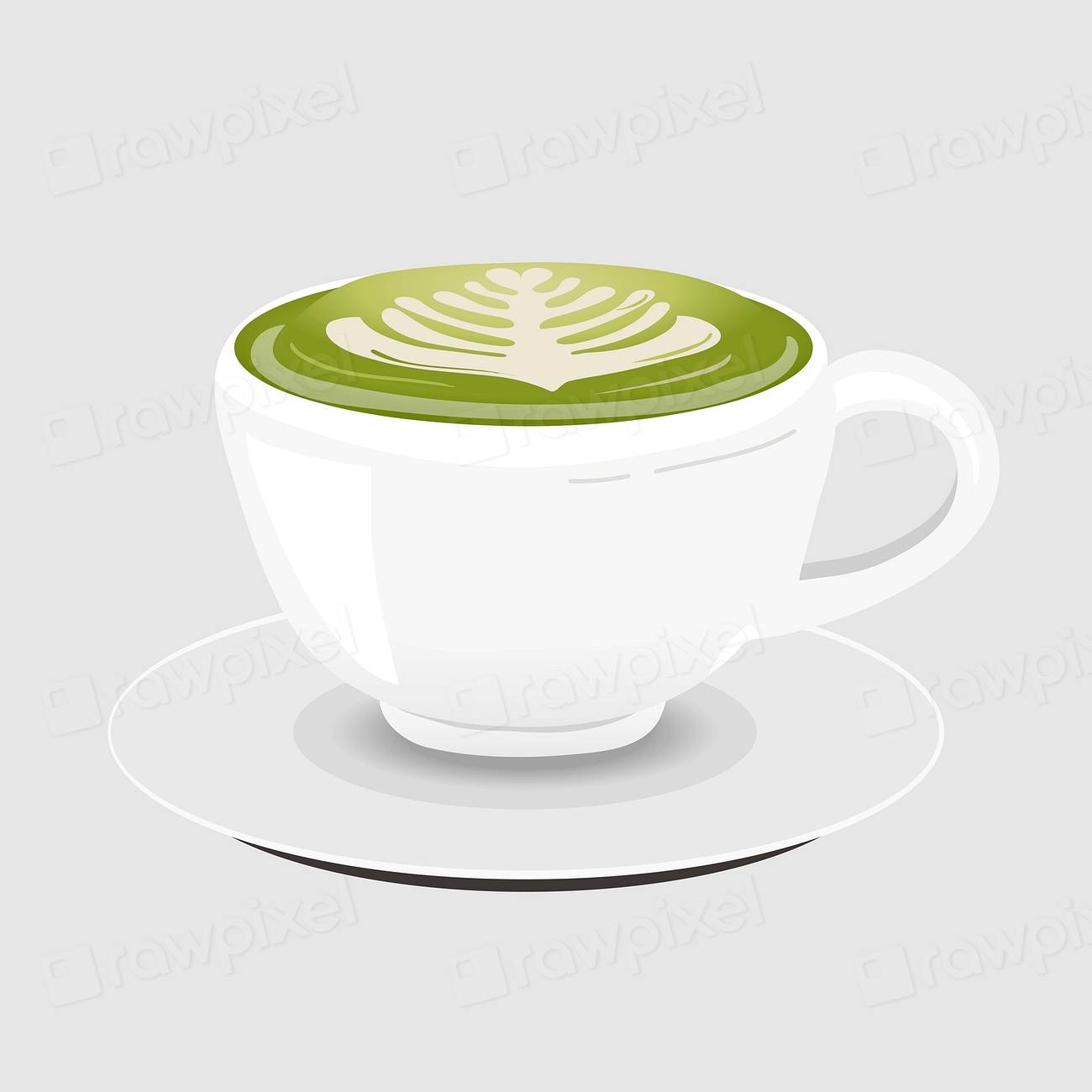 Green tea clipart, cute cartoon | Free PSD Illustration - rawpixel