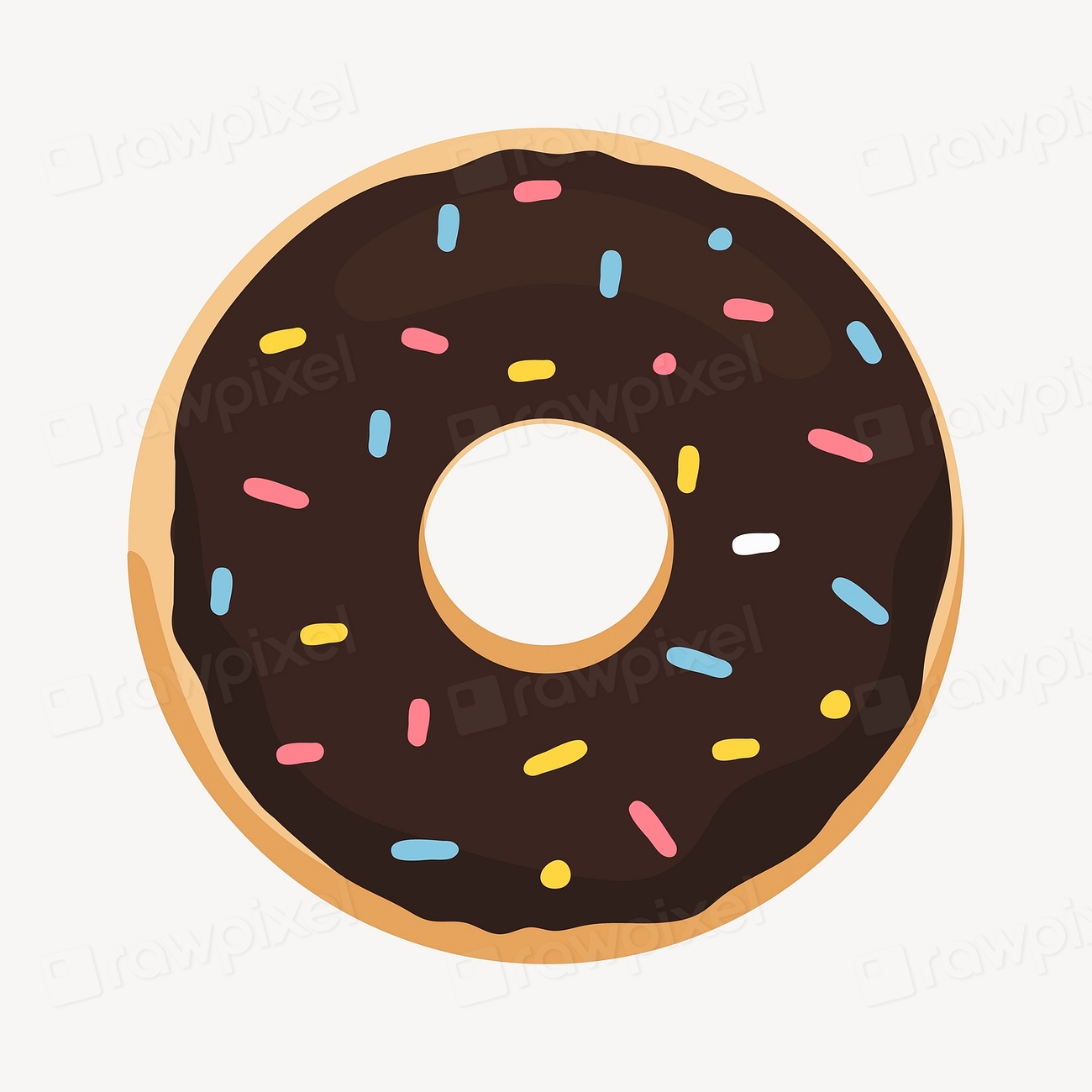 Brown donut, cute cartoon illustration | Free Photo Illustration - rawpixel