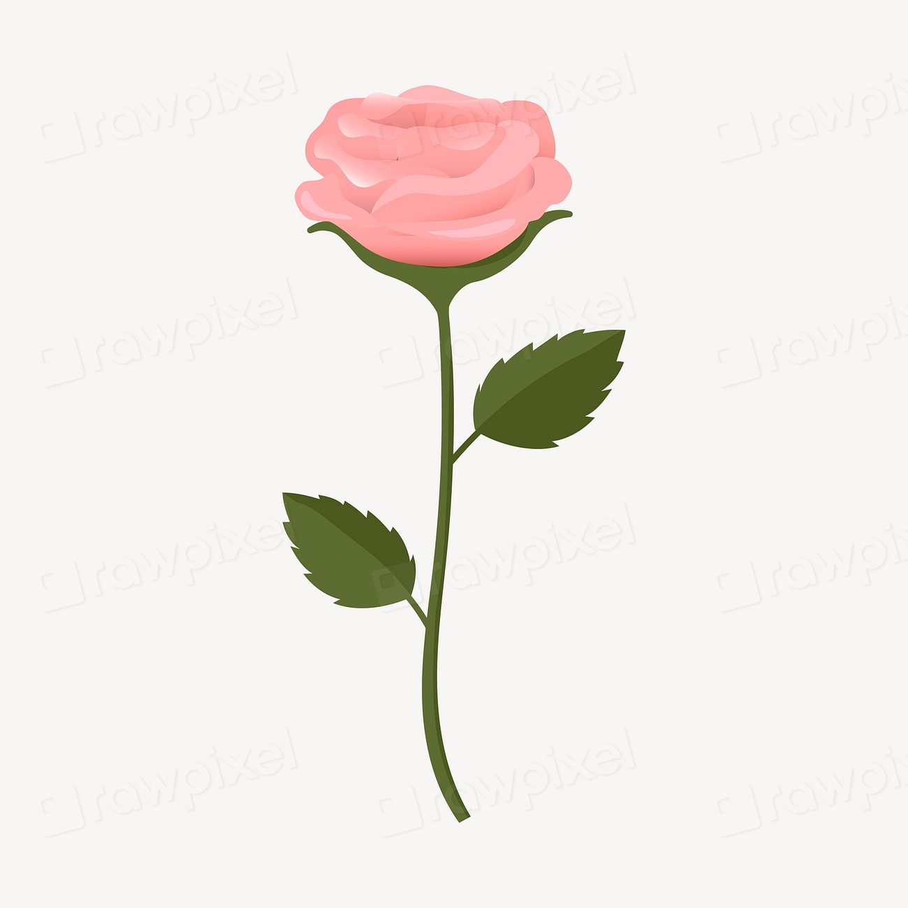 Pink rose clipart, cute cartoon | Premium PSD - rawpixel