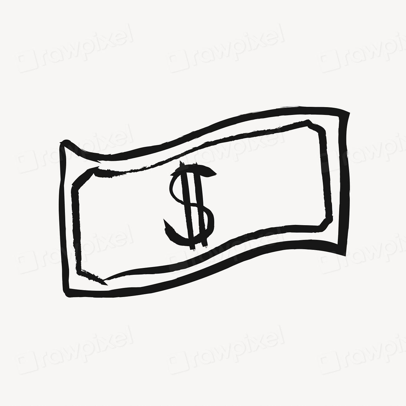 Dollar bill, money doodle black | Premium PSD - rawpixel