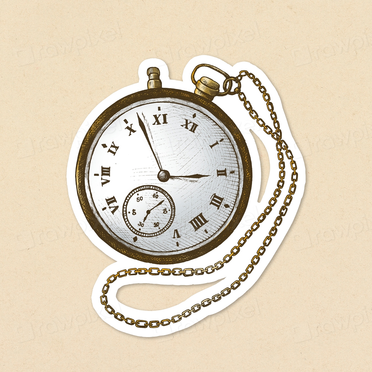 Hand drawn retro pocket watch | Premium PSD - rawpixel
