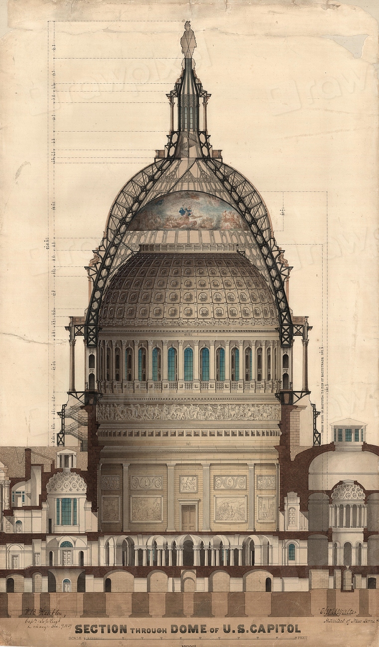 Section, Revised Dome Design 1859 | Free Photo Illustration - rawpixel
