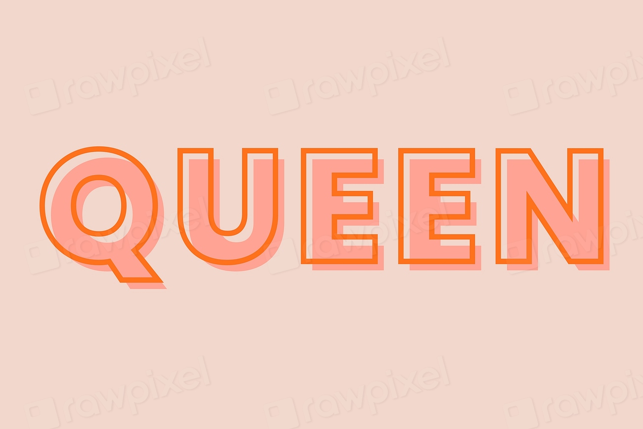 Queen typography pastel peach background | Free Vector - rawpixel