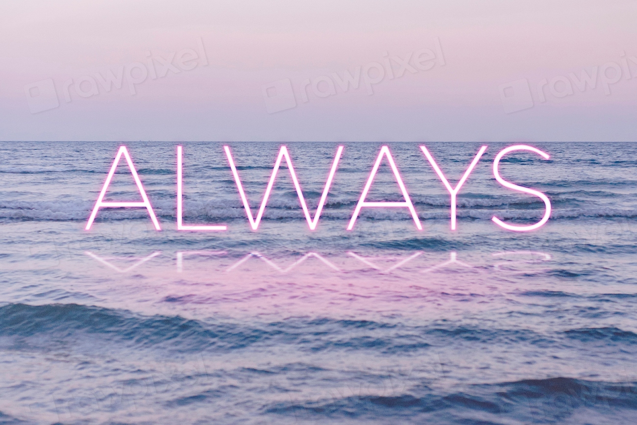 Always pink neon word vector | Premium Vector - rawpixel