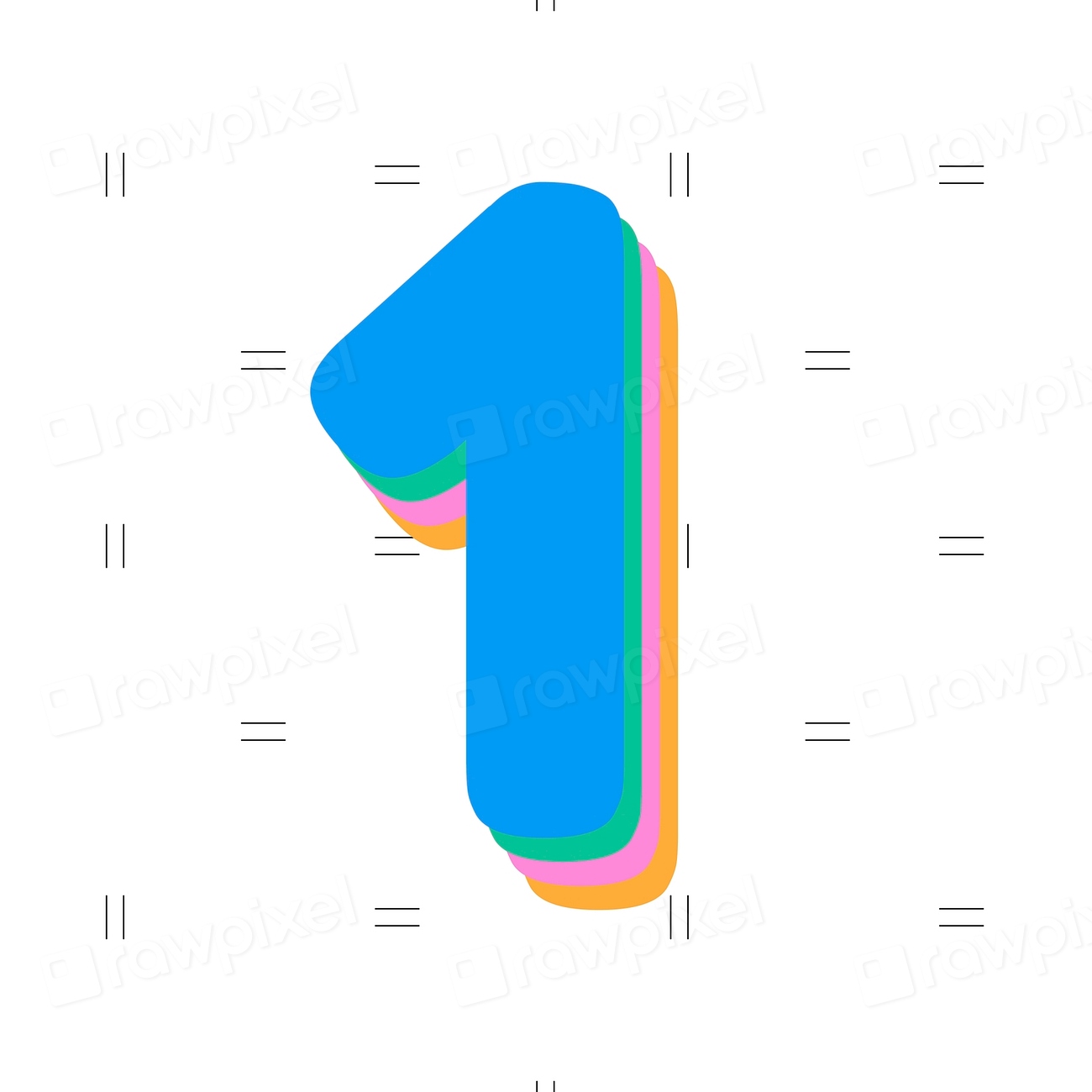 Vector 1 font rounded typography | Premium Vector - rawpixel