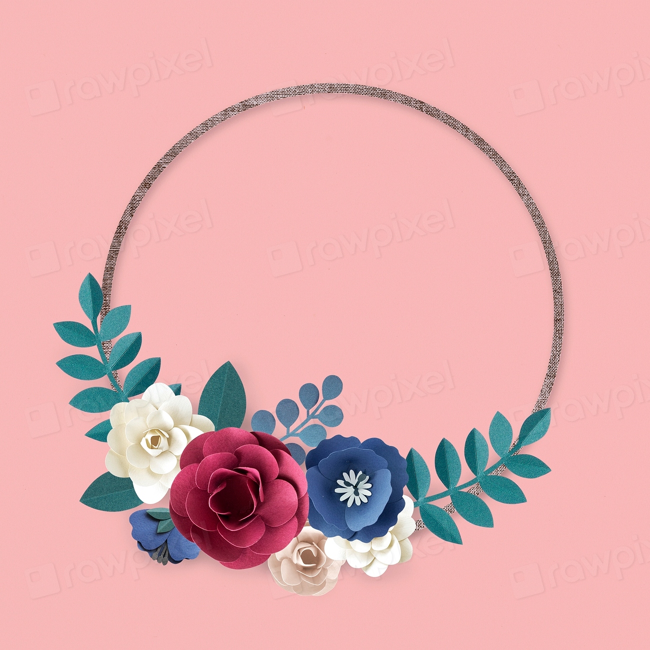 Paper craft flower psd round | Free PSD - rawpixel
