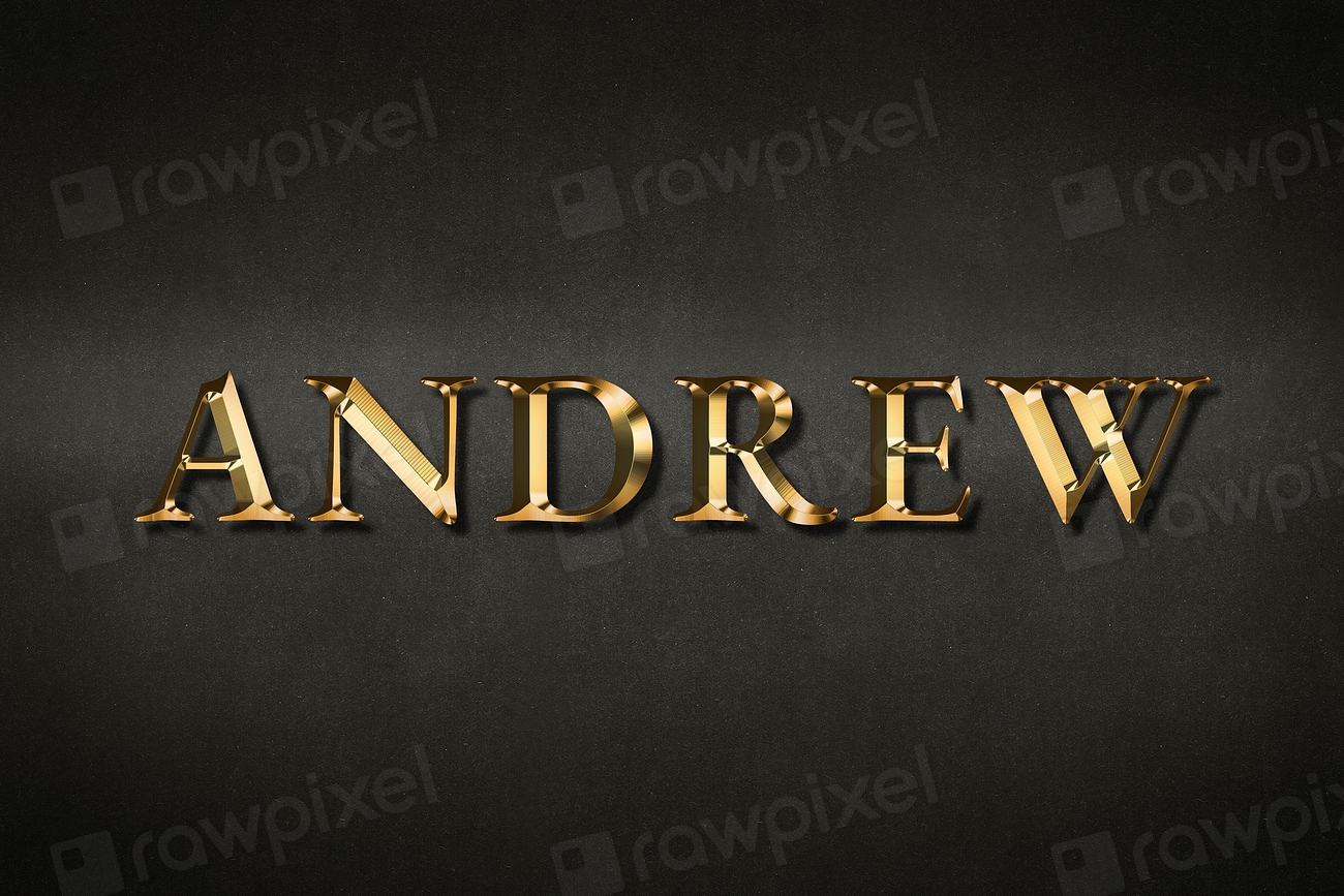 Andrew typography gold effect design | Free Photo - rawpixel