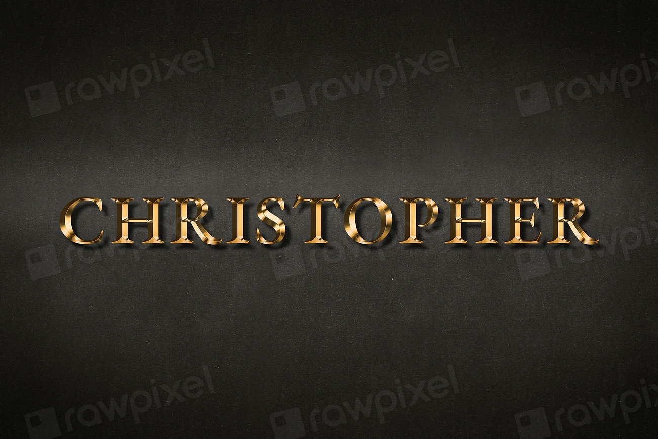 Christopher typography gold effect design | Free Photo - rawpixel