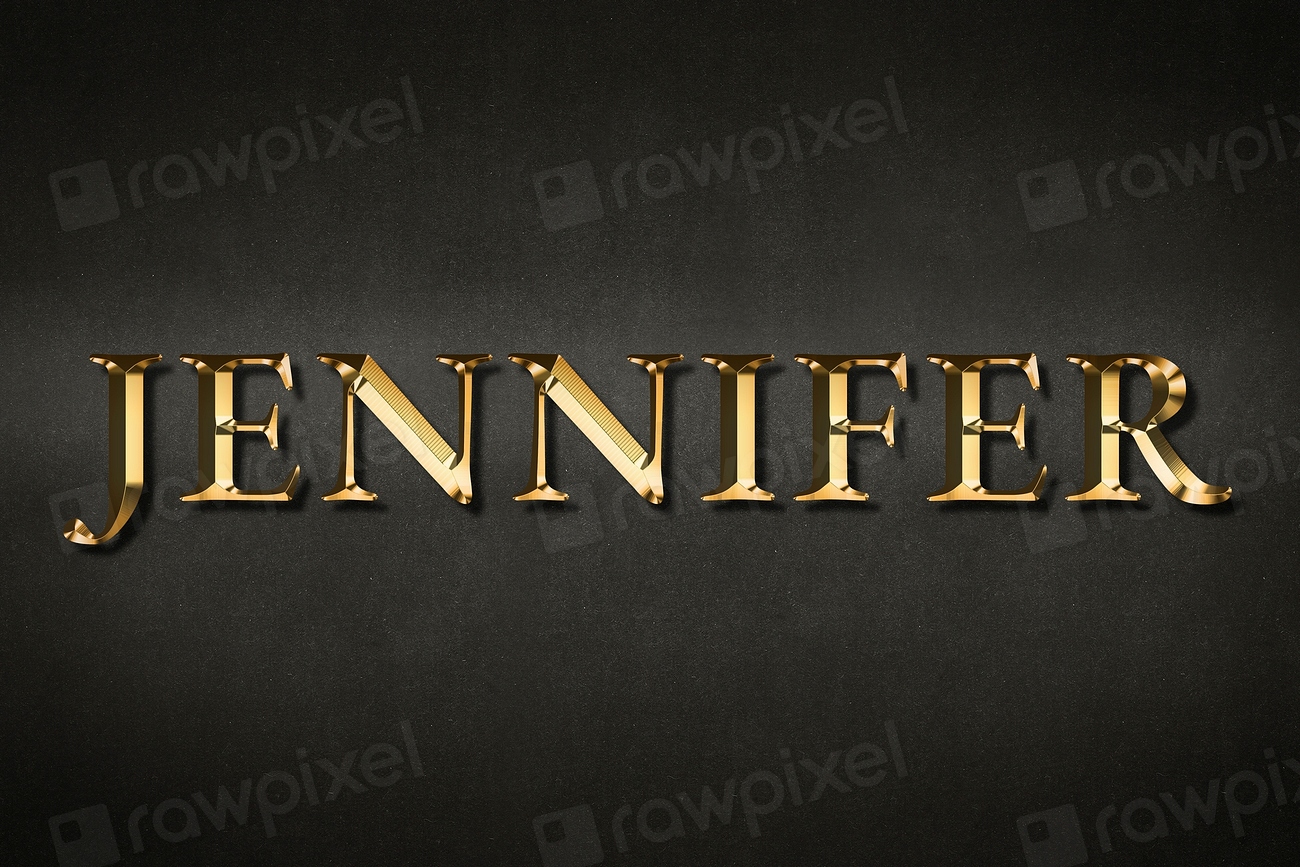 Jennifer typography gold effect design | Free Photo - rawpixel