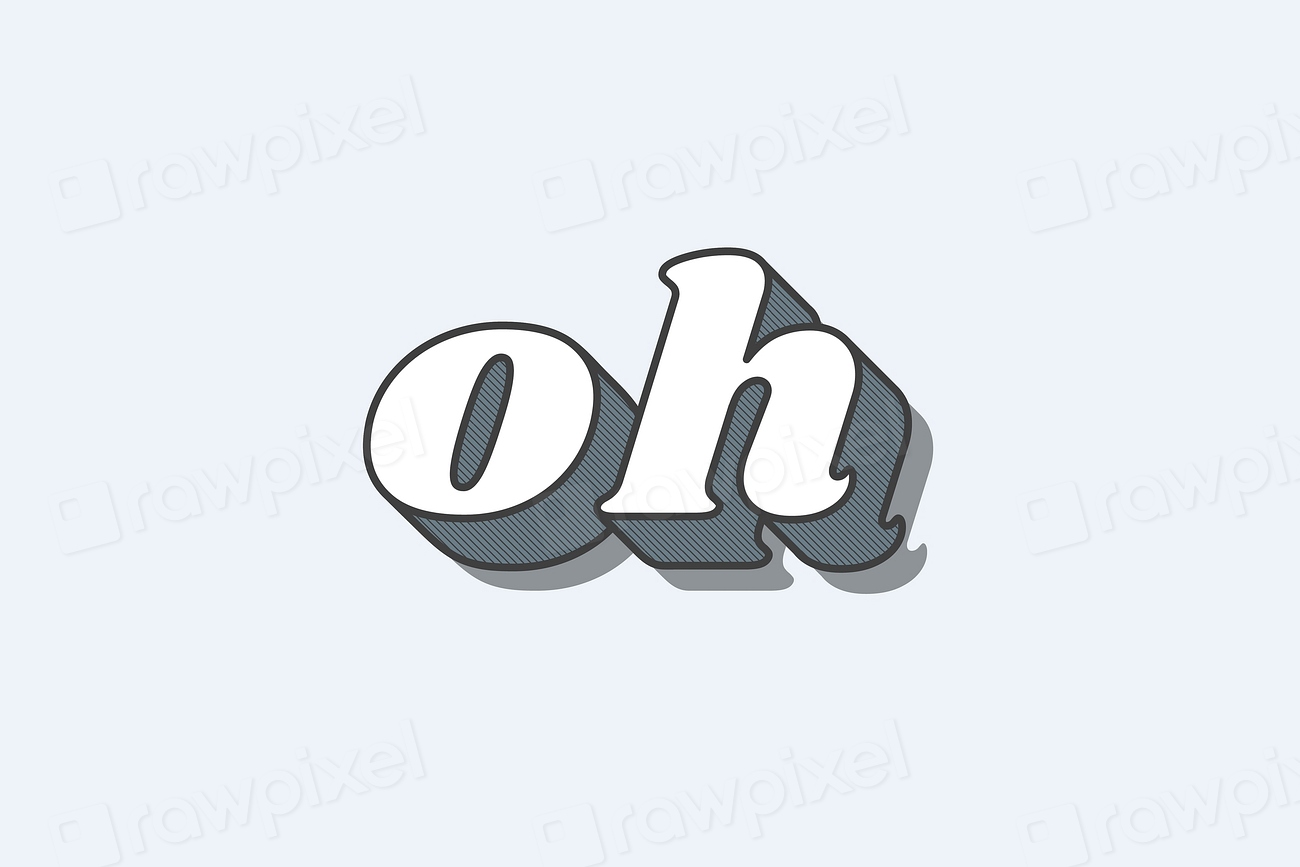Oh word retro typography vector | Premium Vector - rawpixel