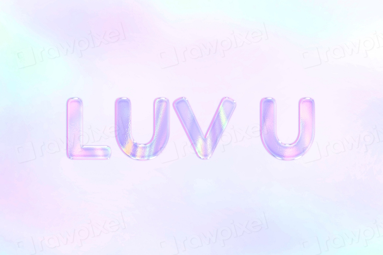 Shiny LUV U lettering purple | Free Photo - rawpixel