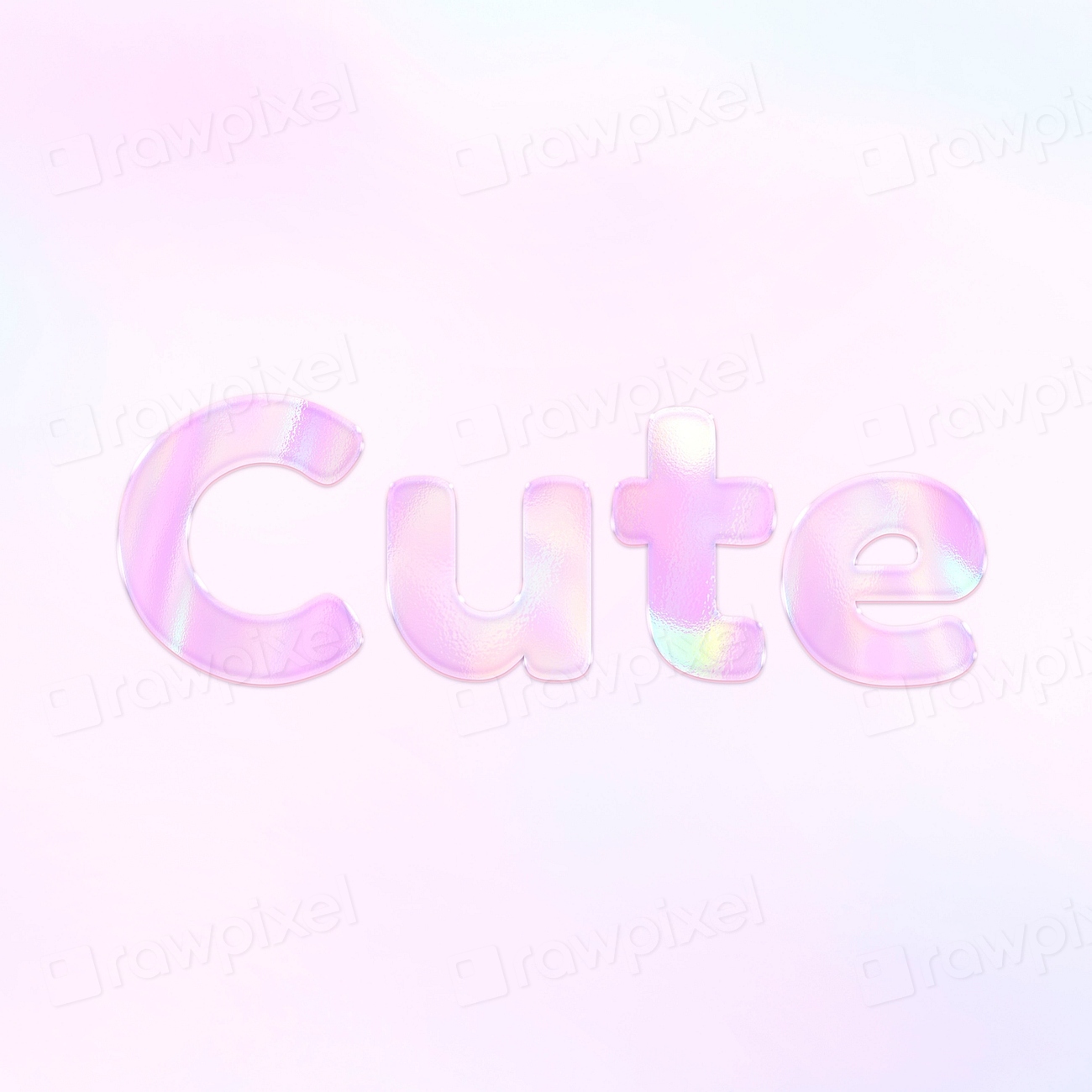 Cute word art pink holographic | Free Photo - rawpixel