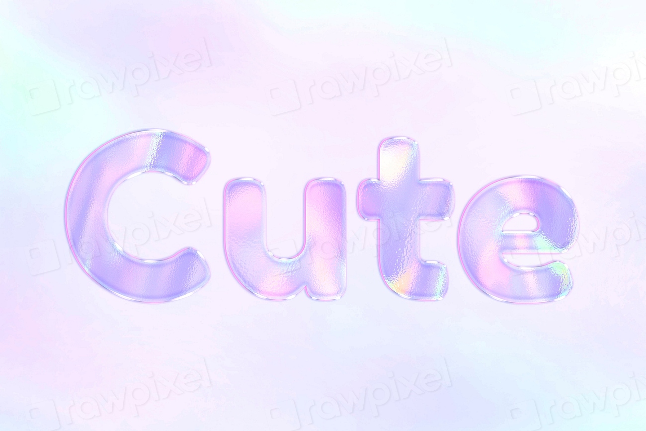 Holographic cute text pastel shiny | Free Photo - rawpixel