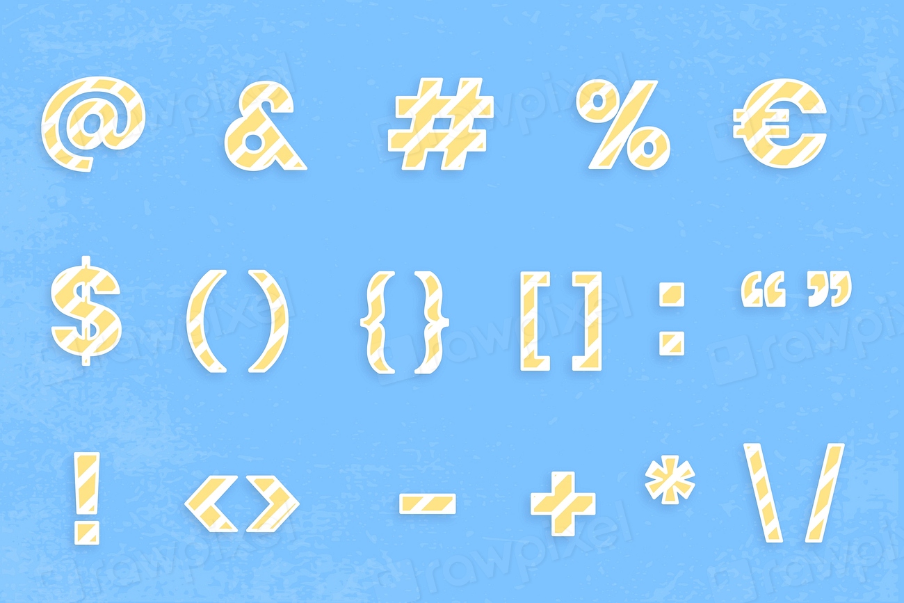 Sign font set illustration vector | Free Vector - rawpixel