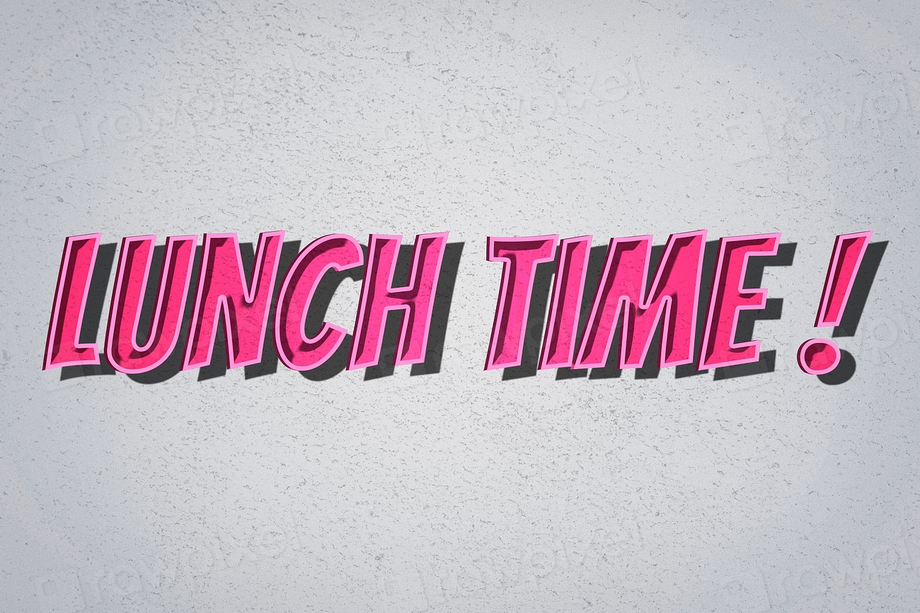 Lunch time! comic retro typography | Free Photo - rawpixel