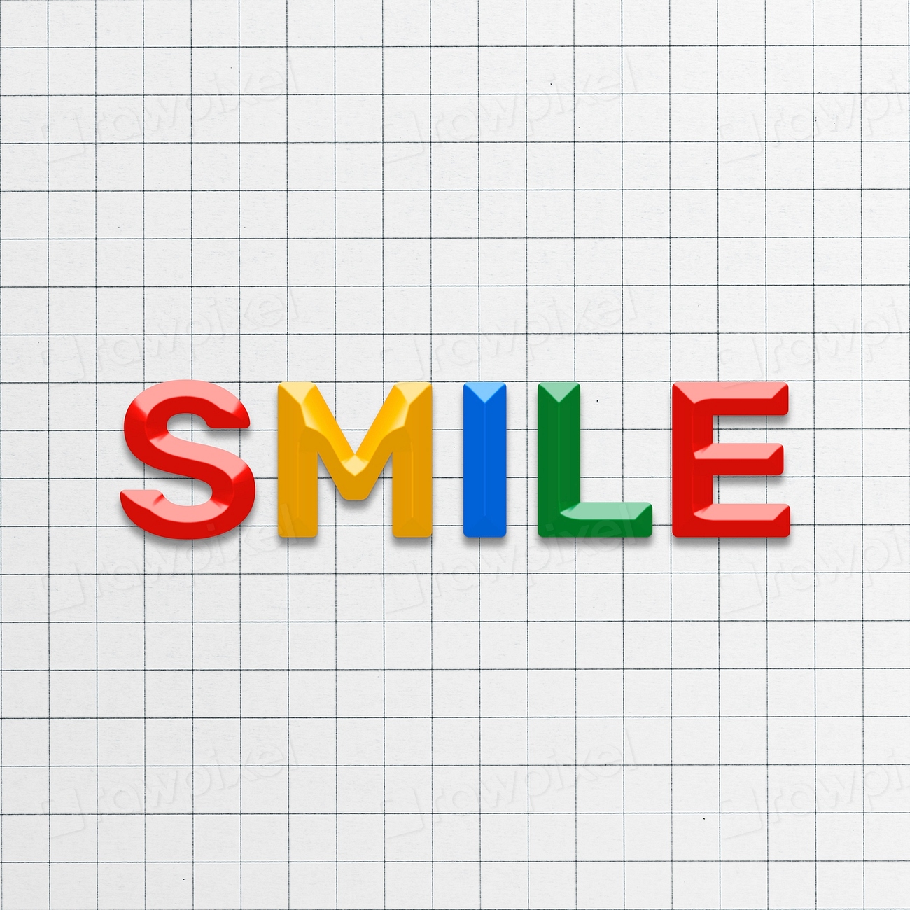 Smile text lettering bevel colorful | Free Photo - rawpixel