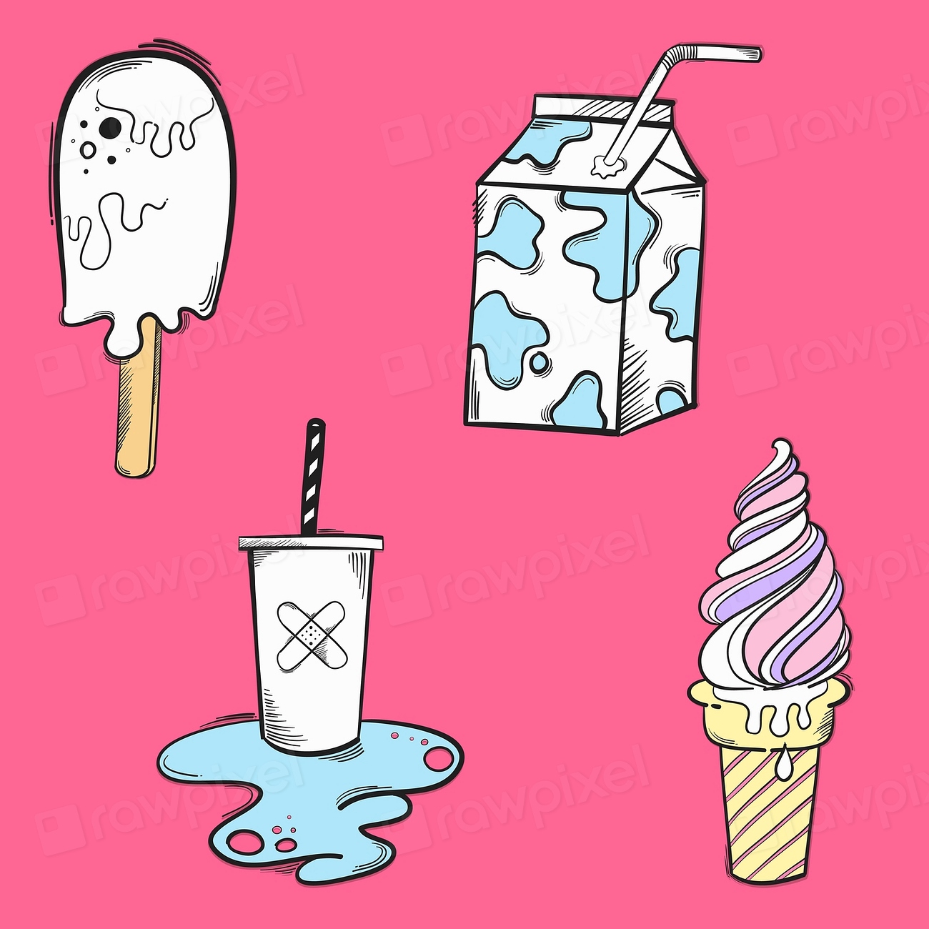 Funky food vector | Premium Vector - rawpixel