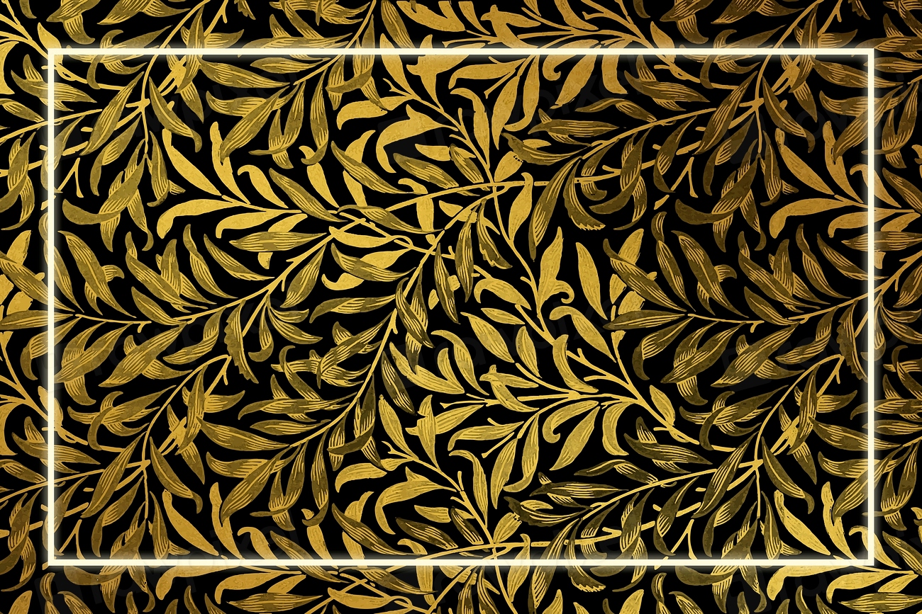 Golden leaf frame pattern vector | Premium Vector - rawpixel