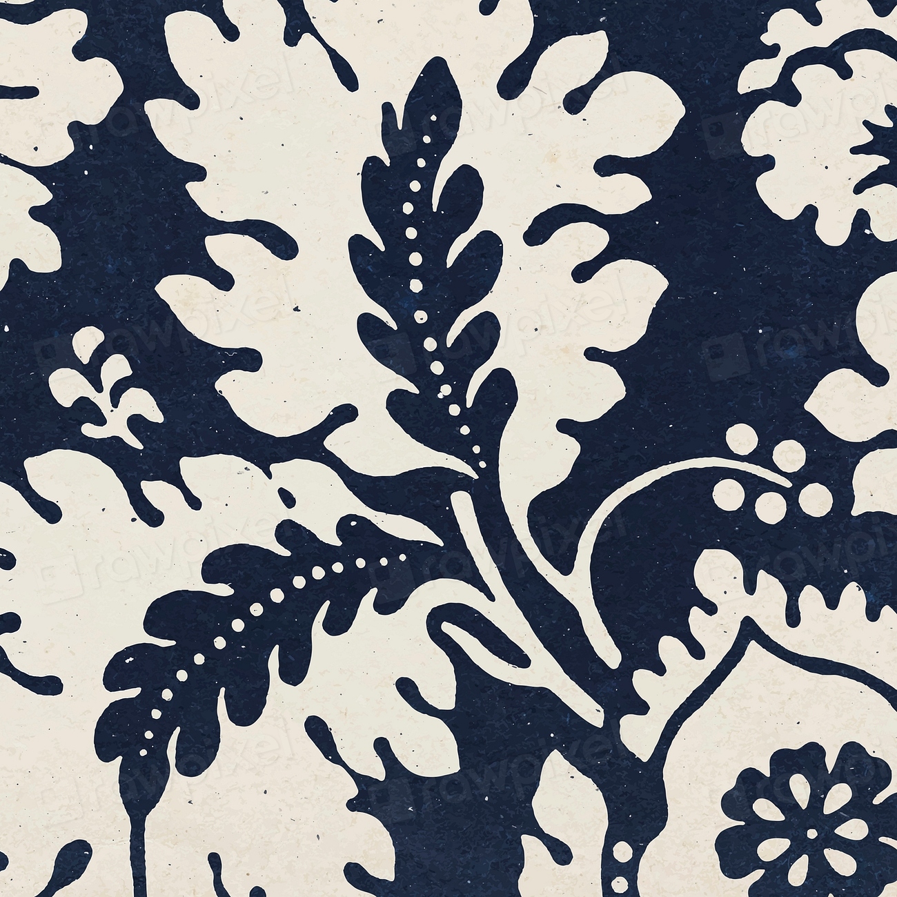 Indigo floral pattern background vector | Premium Vector - rawpixel