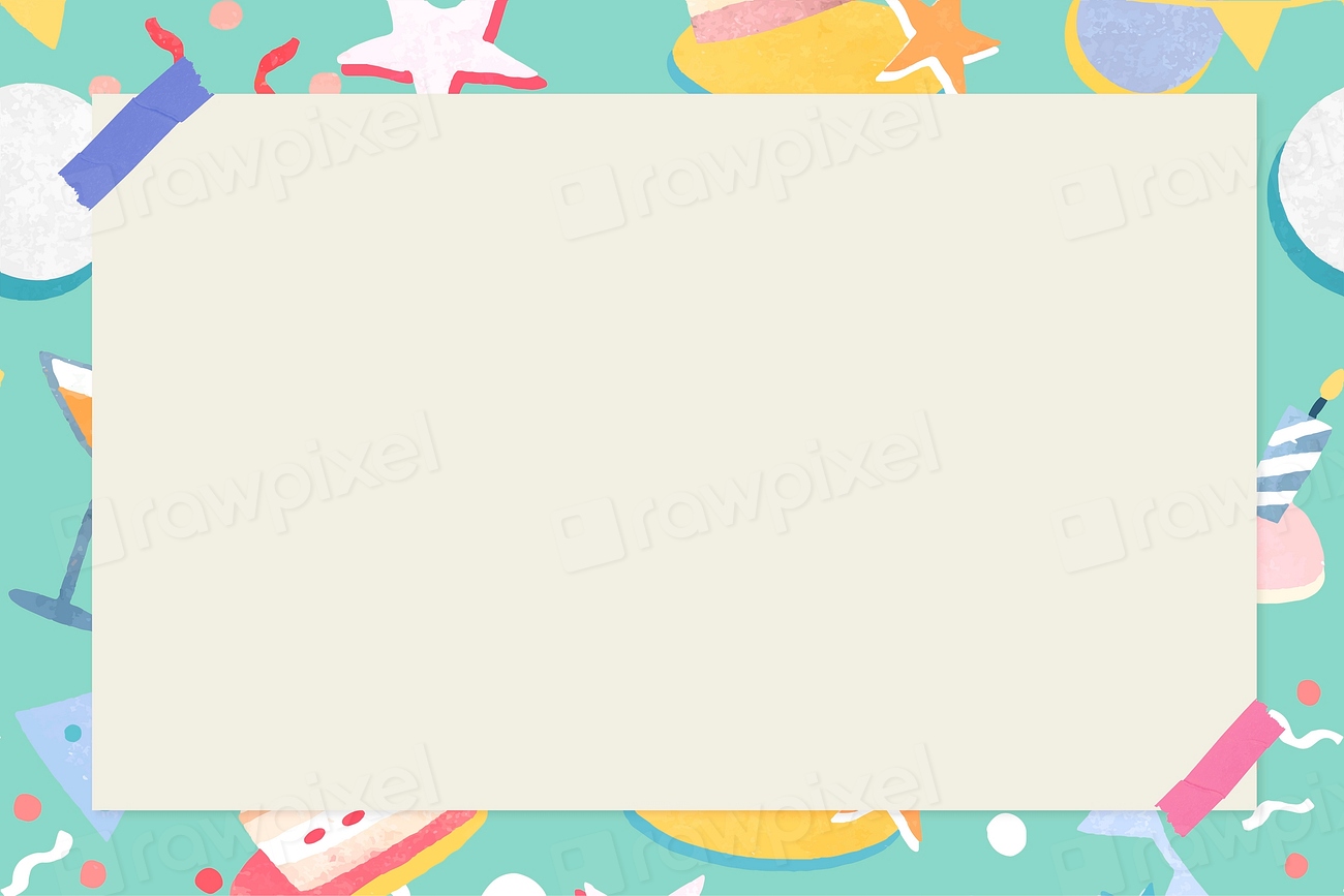 Cute birthday rectangle frame vector | Premium Vector - rawpixel