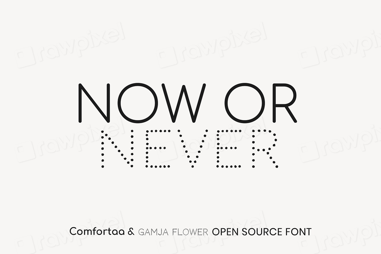 Comfortaa & Gamja Flower open | Free Font Add-on - rawpixel