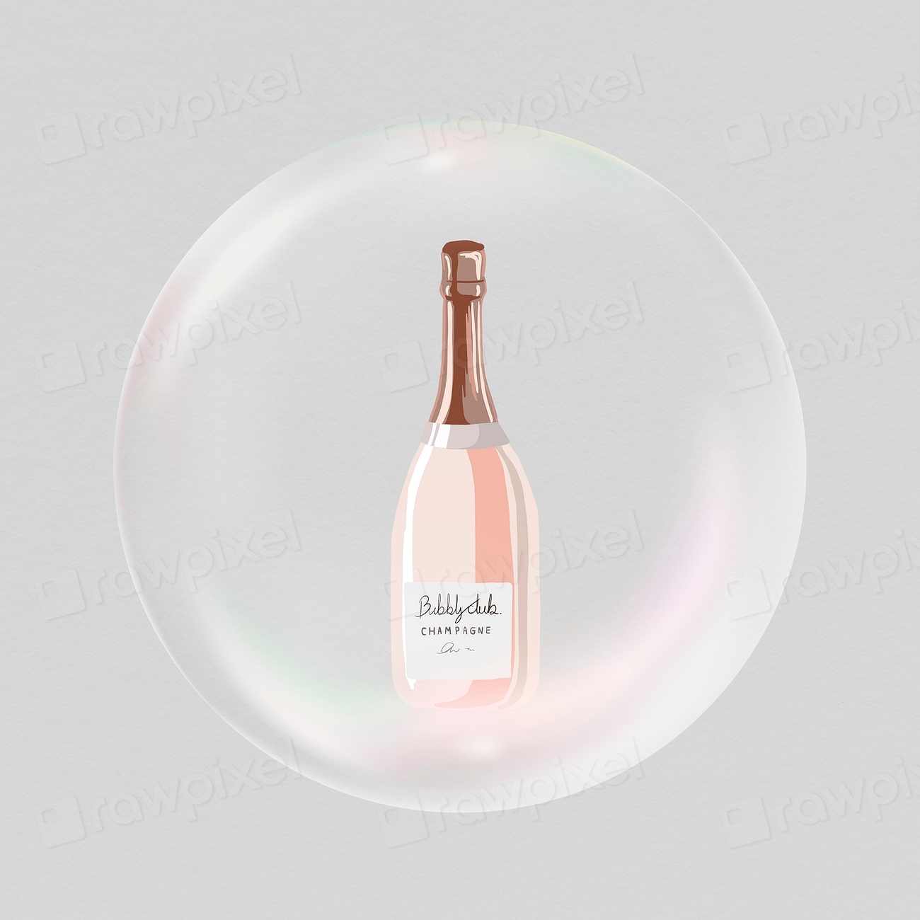 Champagne bottle sticker, celebration | Free PSD - rawpixel