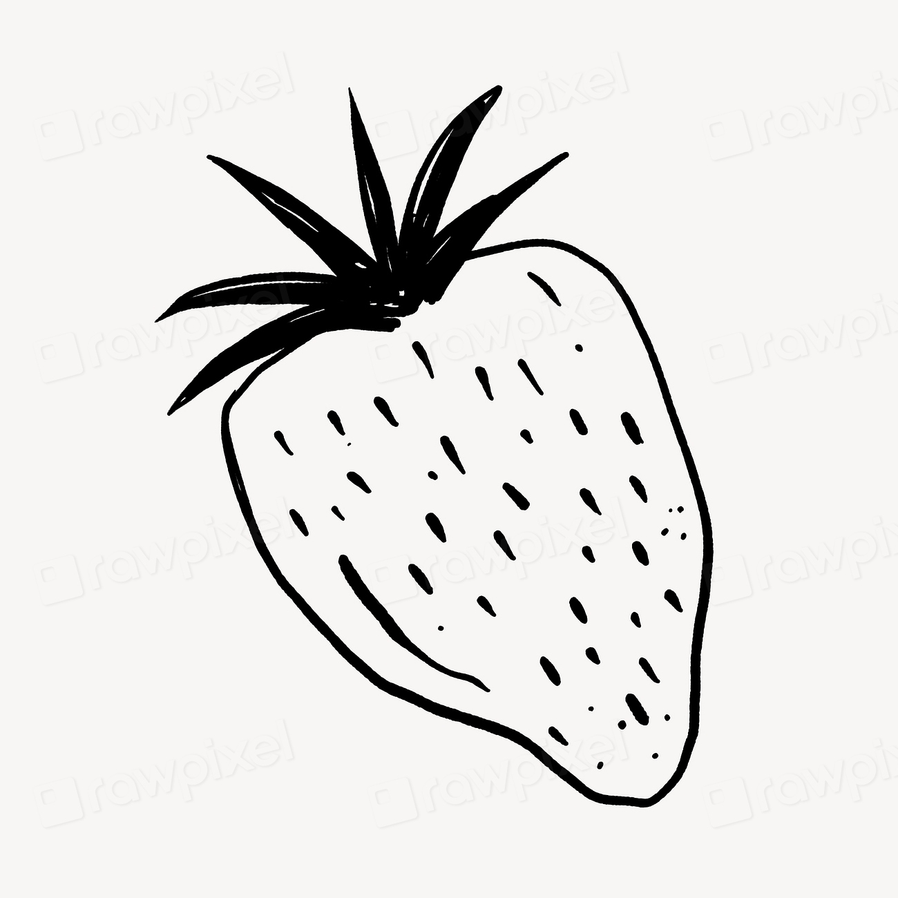 Cute strawberry doodle, collage element, | Premium PSD - rawpixel