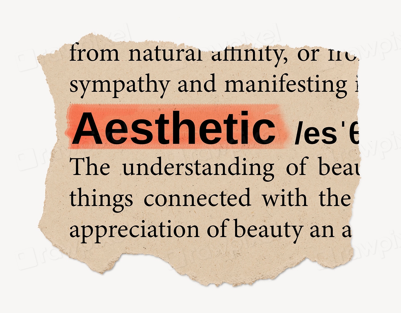 Aesthetic definition, ripped dictionary word, | Premium Photo - rawpixel