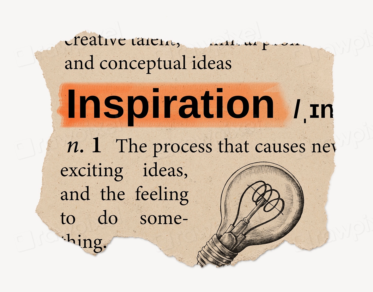 Inspiration definition, vintage ripped dictionary | Free Photo - rawpixel