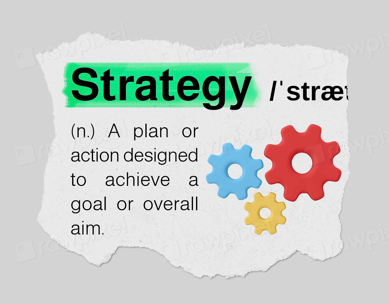Strategy definition, torn dictionary word, | Free Photo - rawpixel