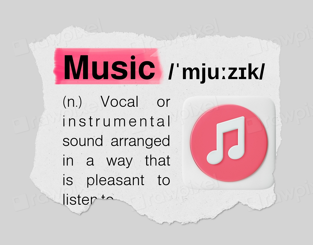 Music definition, torn dictionary word, | Free Photo - rawpixel