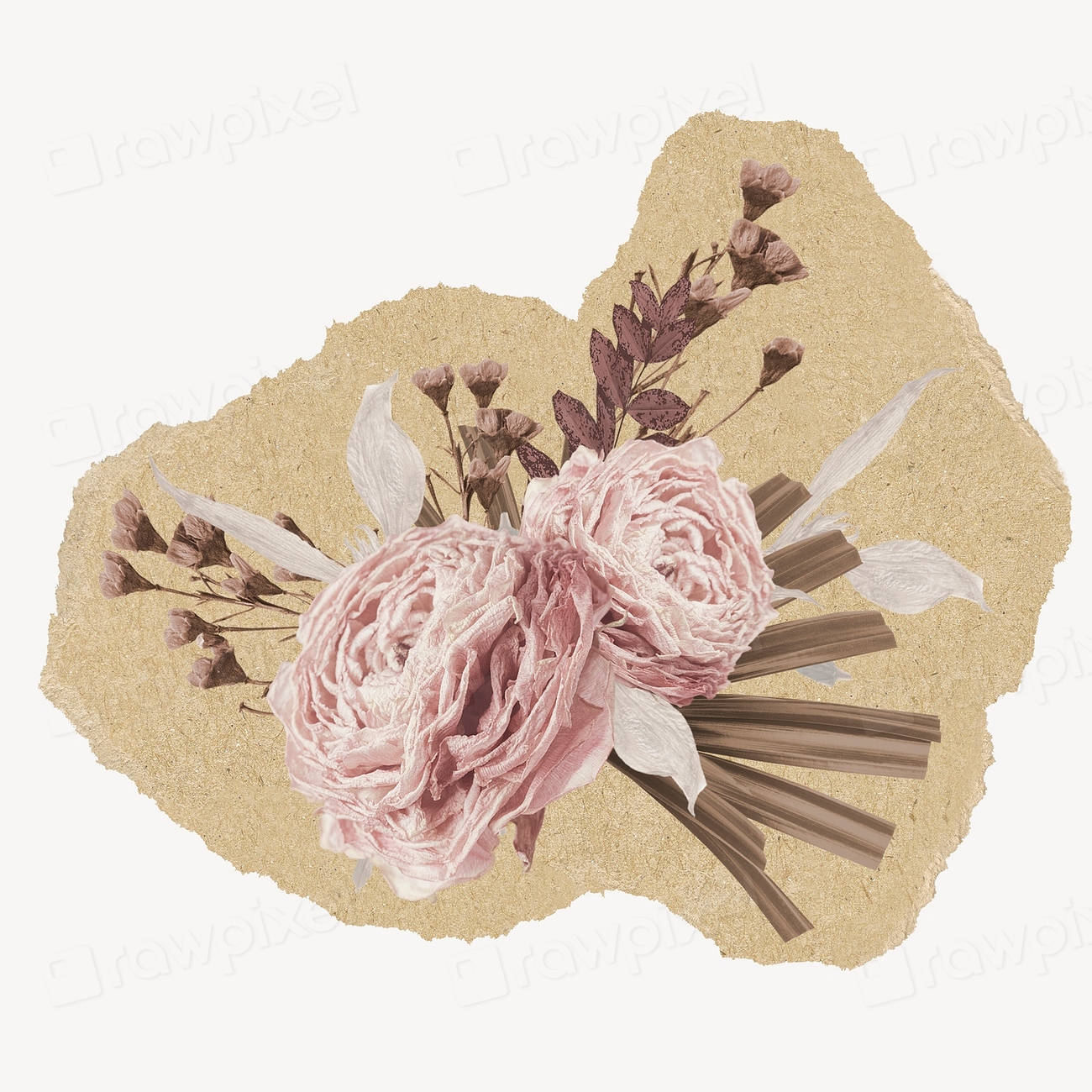 Pink roses ripped paper isolated | Free Photo Illustration - rawpixel