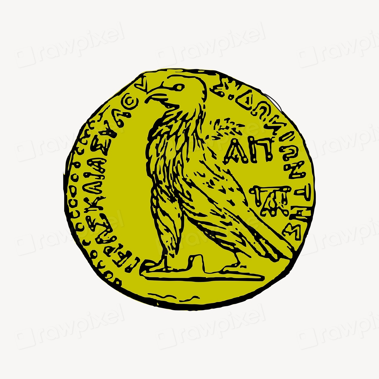 Ancient coin clipart, drawing illustration | Free Vector - rawpixel