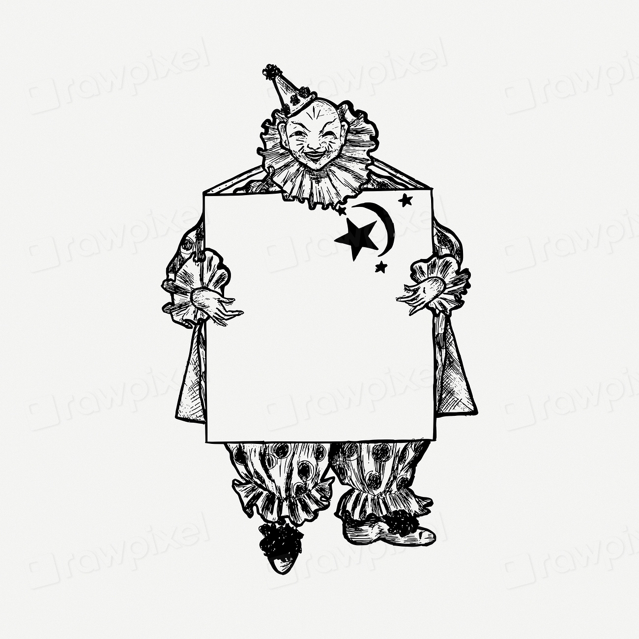 Clown frame drawing, vintage illustration | Free PSD - rawpixel