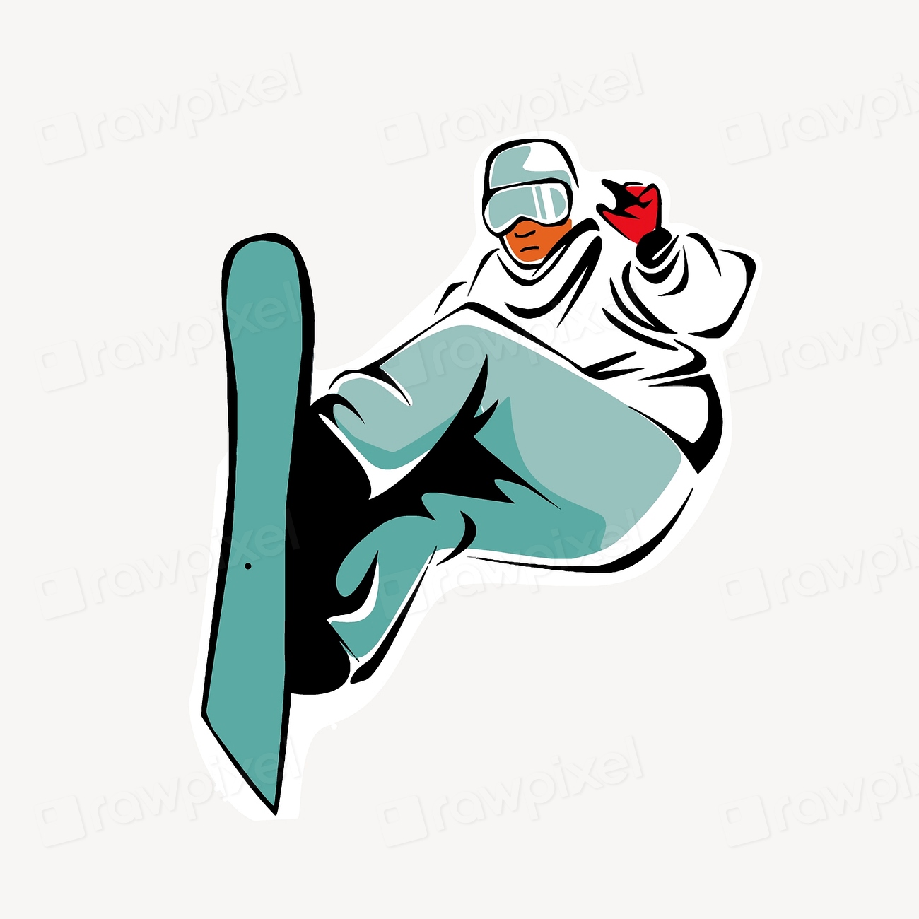 Snowboarding collage element vector. | Free Vector - rawpixel