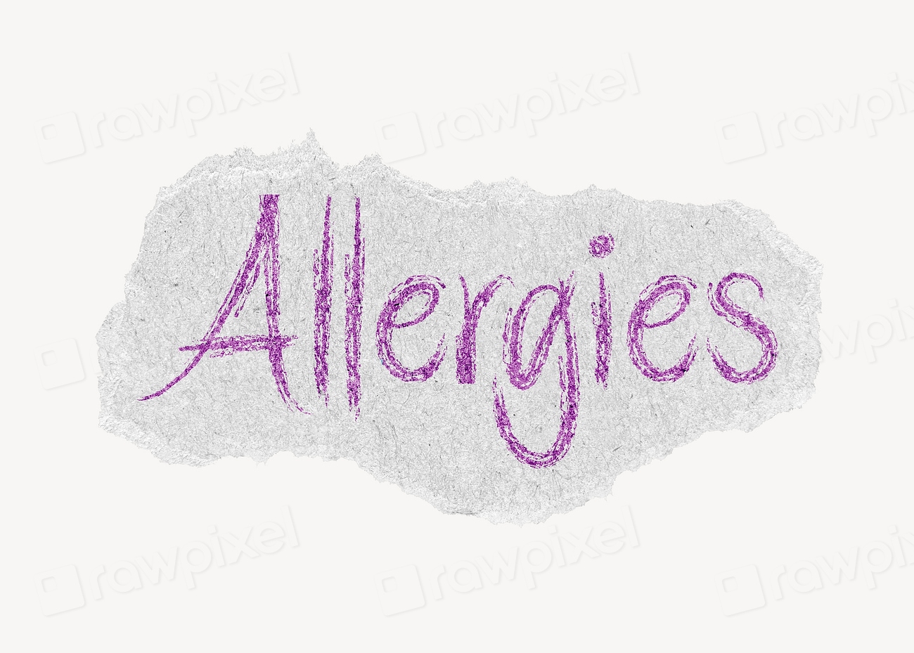 Allergies word, ripped paper typography | Premium PSD - rawpixel