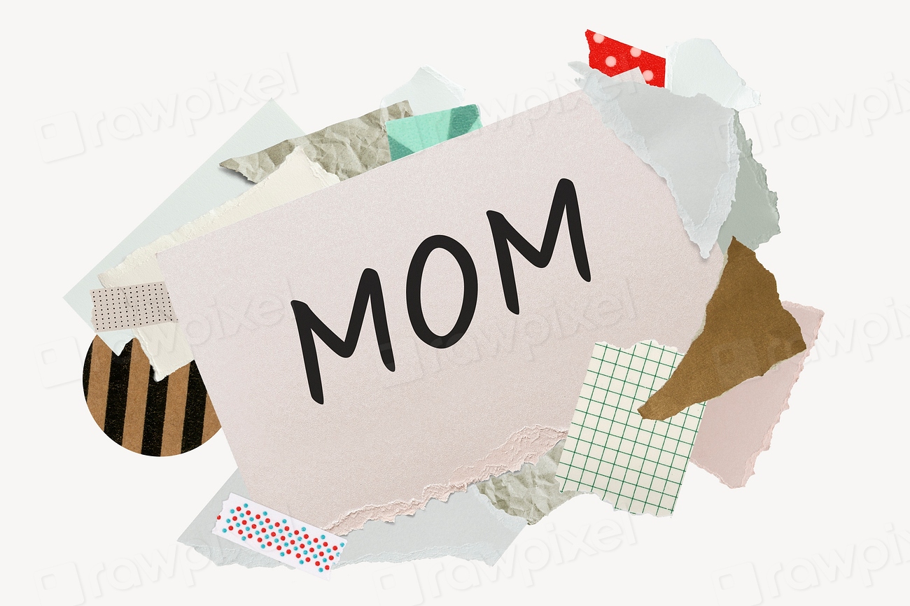 Mom word, aesthetic paper collage | Free Photo - rawpixel