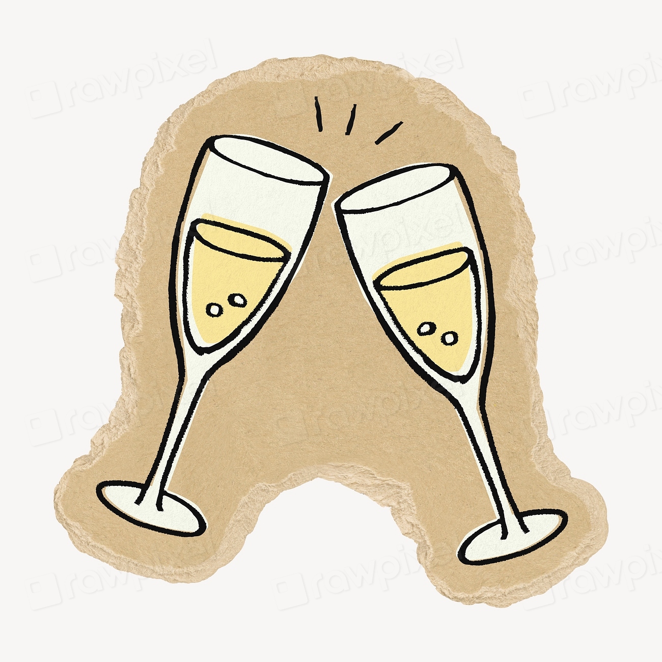 Clinking glasses collage element, drink | Premium PSD - rawpixel