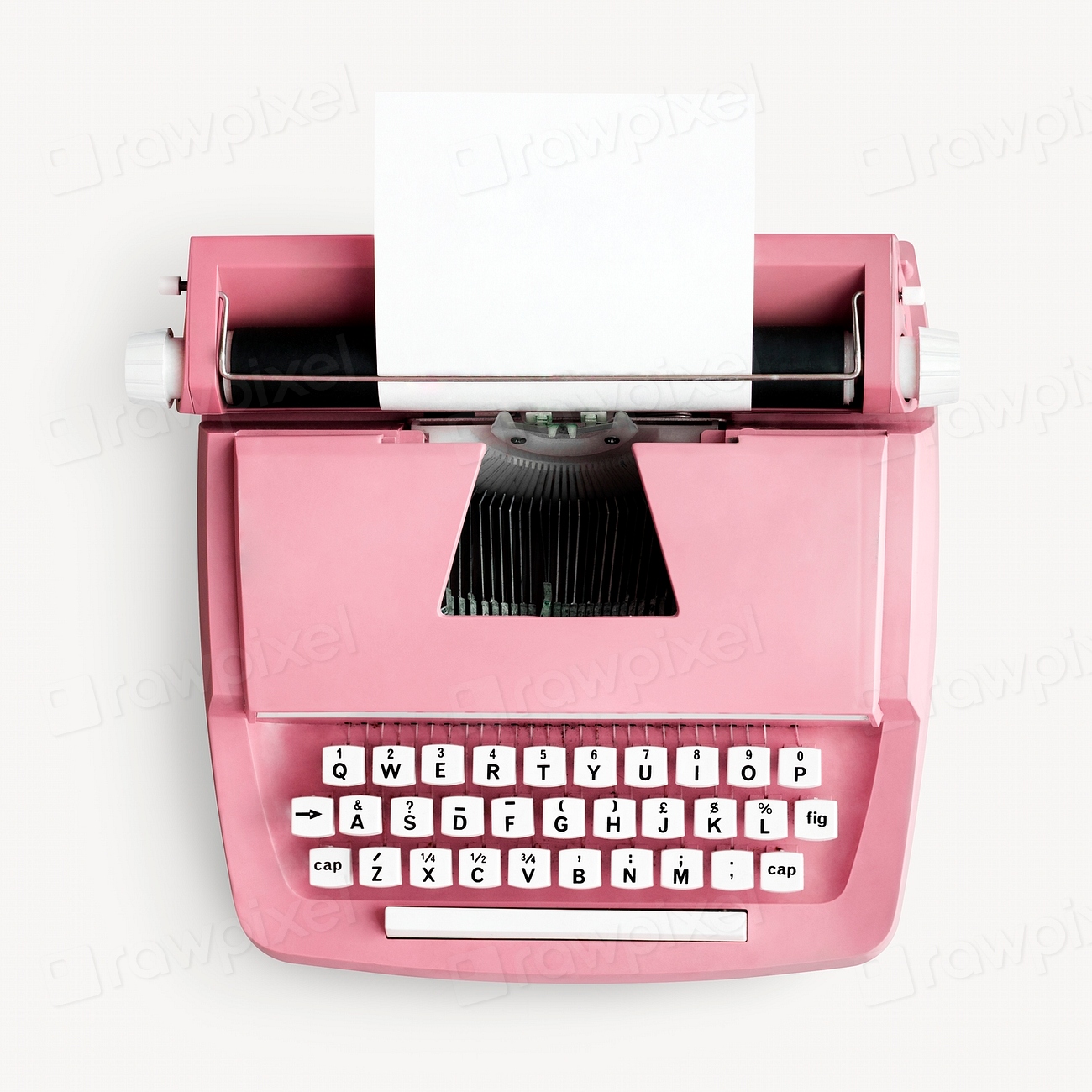 Pink typewriter, vintage object isolated | Free Photo - rawpixel