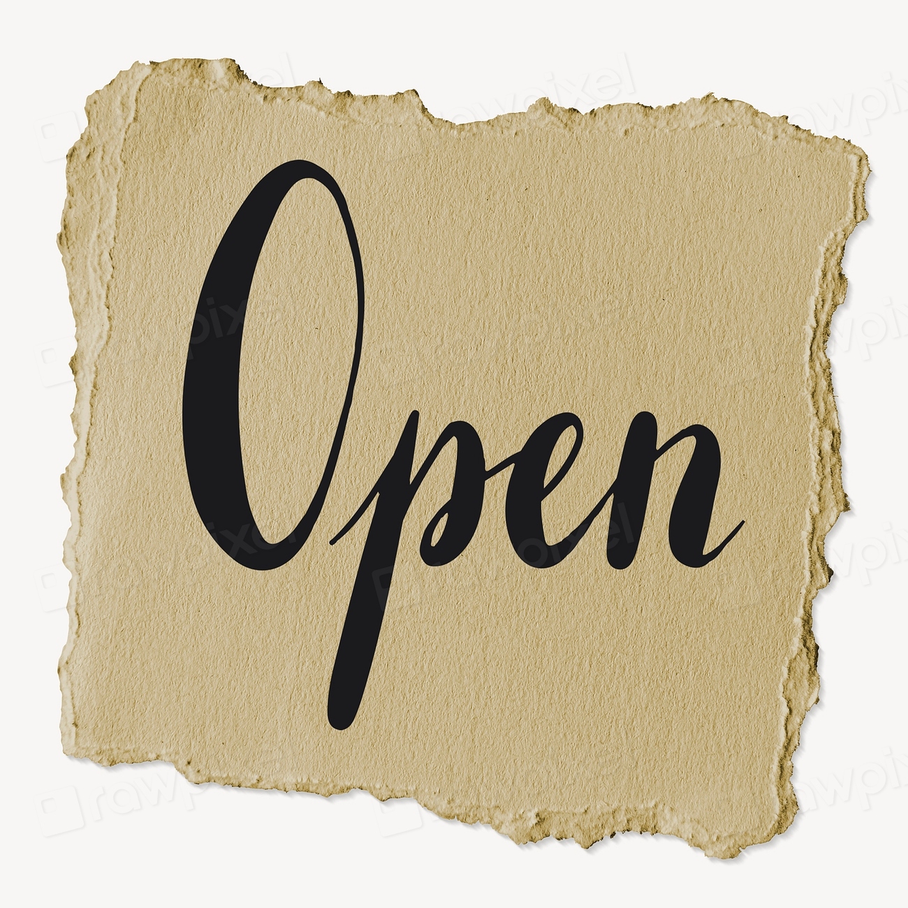 Open word, ripped paper typography | Premium PSD - rawpixel