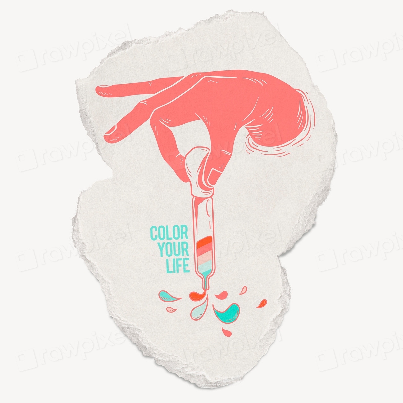 Color your life quote collage | Premium PSD - rawpixel