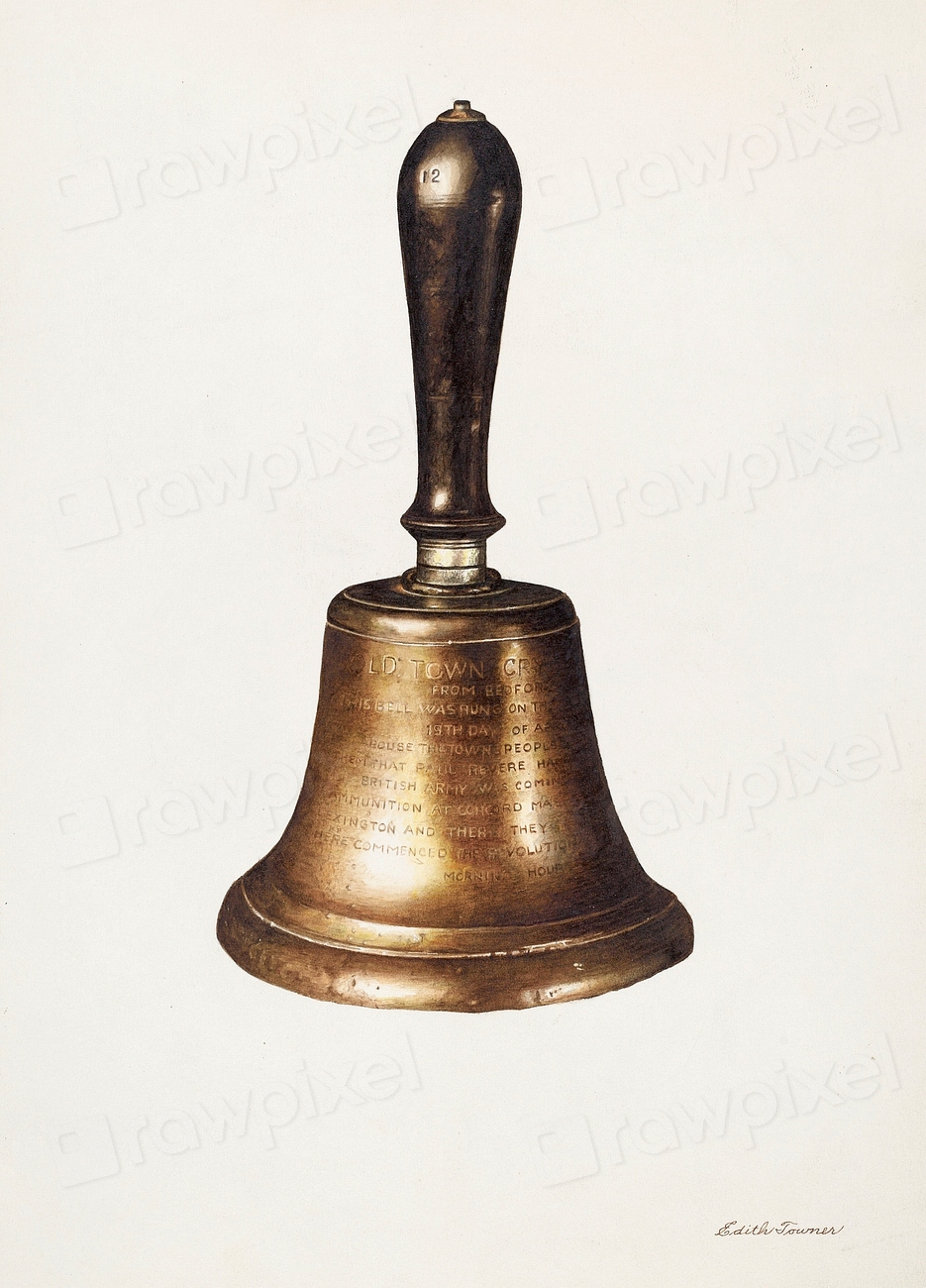 Town Crier's Bell (ca.1937) Edith | Free Photo Illustration - rawpixel