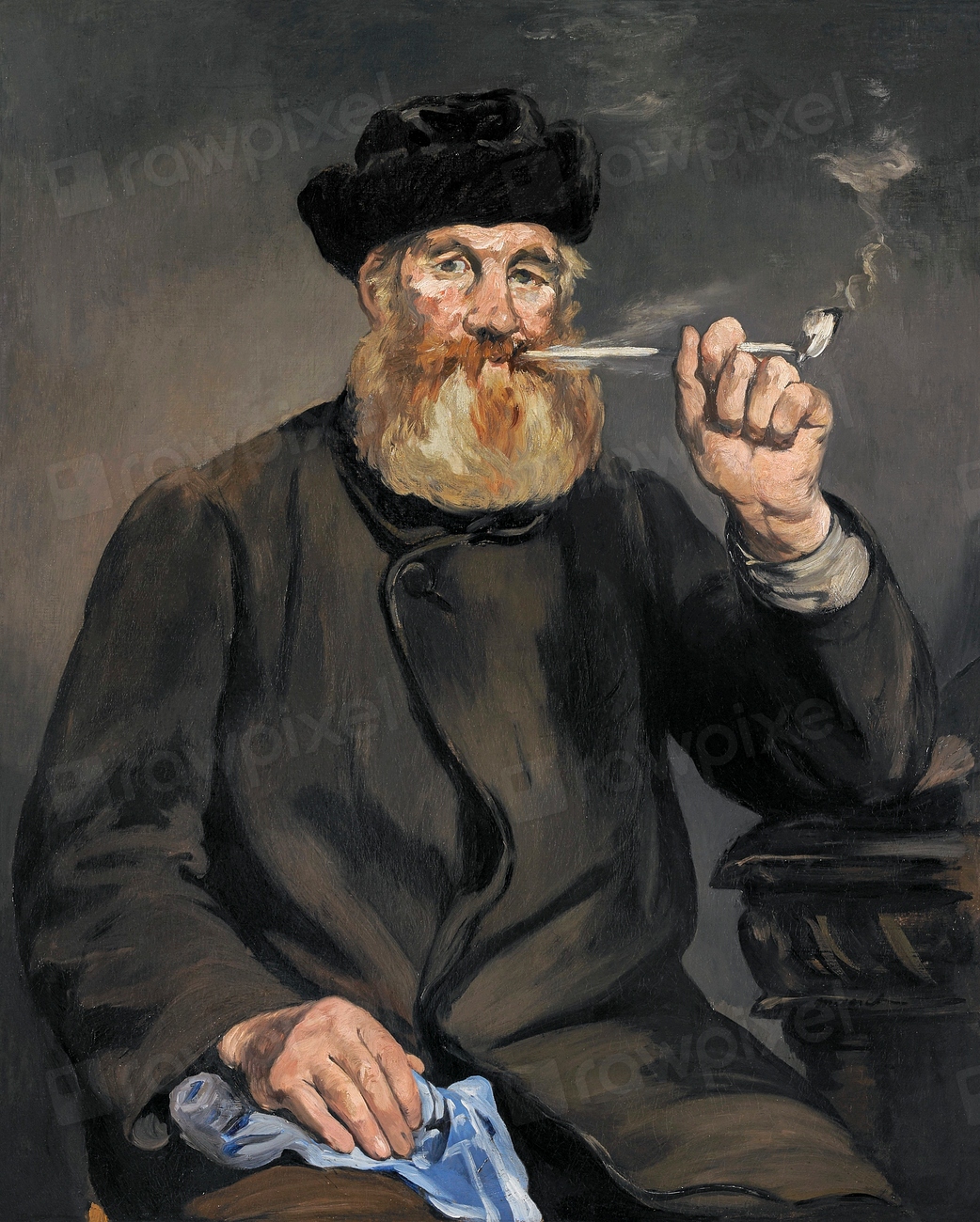 Smoker (1866) painting high resolution | Free Photo Illustration - rawpixel