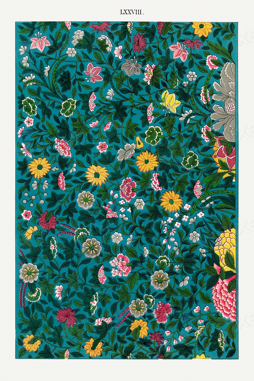 Green botanical pattern, Examples Chinese | Free Photo Illustration ...