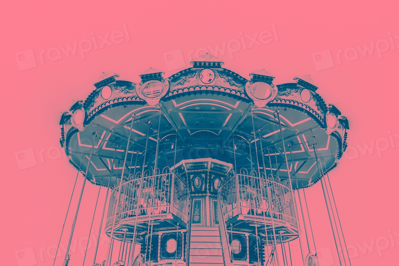 Blue carousel pink background | Premium Photo - rawpixel
