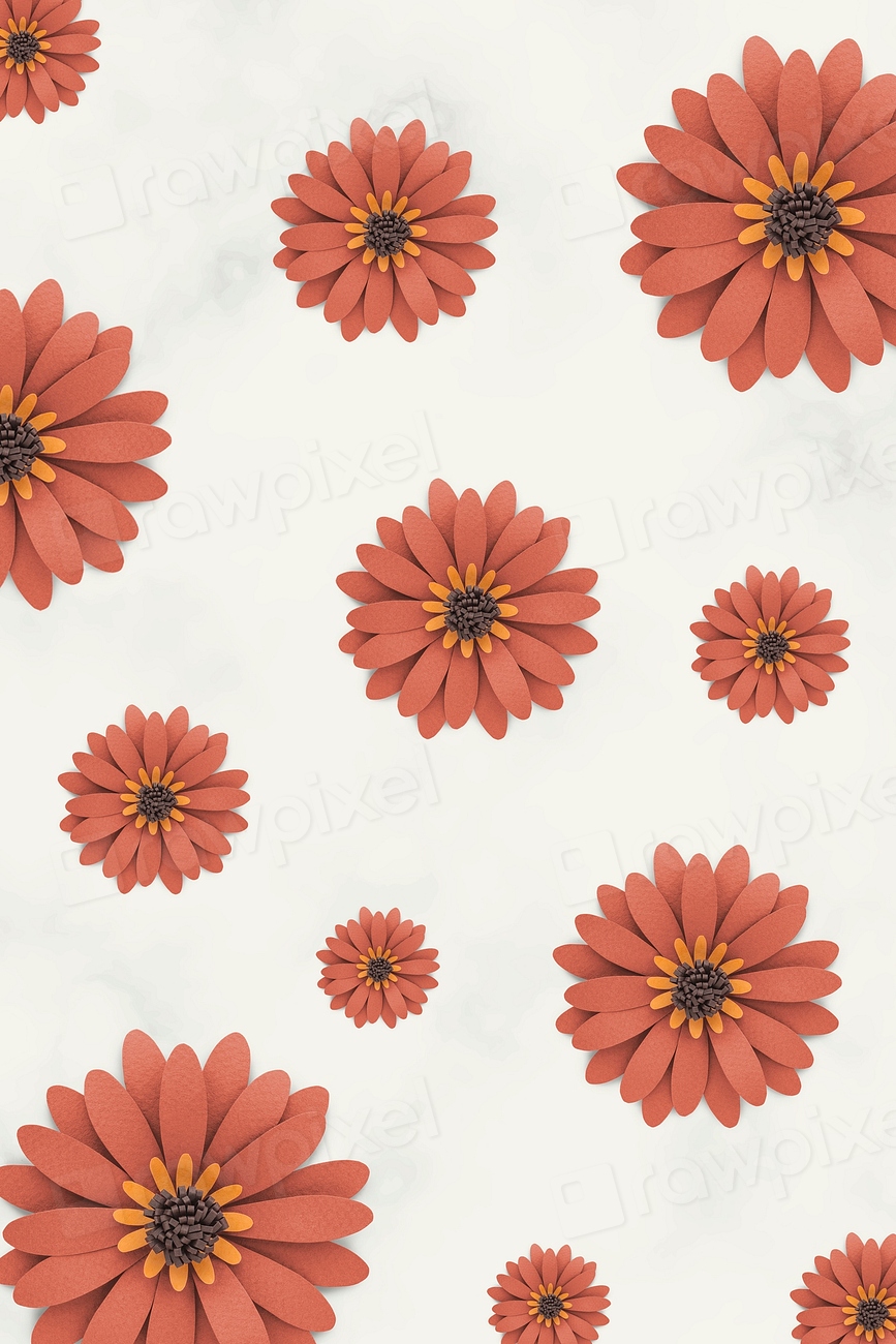 Orange paper craft daisy pattern | Premium Photo - rawpixel