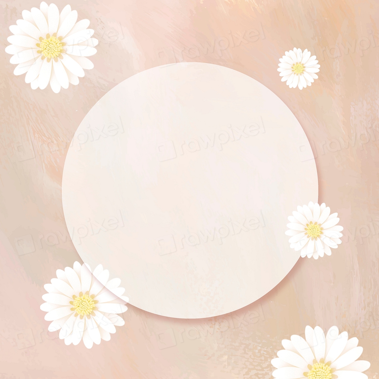 Blank round daisy frame vector | Premium PSD - rawpixel