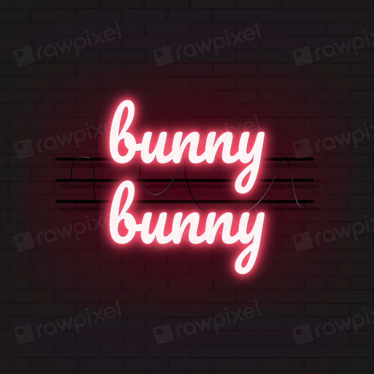 Bunny neon sign black background | Premium Vector - rawpixel
